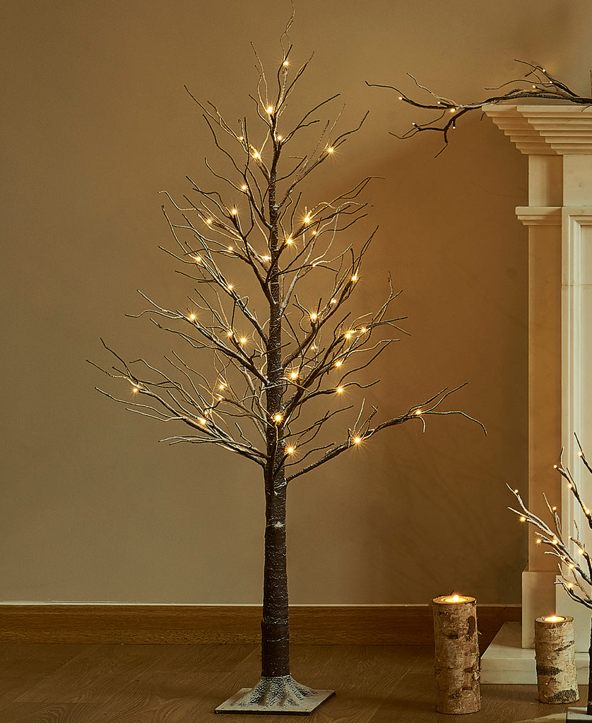 Prelit Twig Tree Snow Flocked 4FT 48L for Christmas Decor – HAIRUI