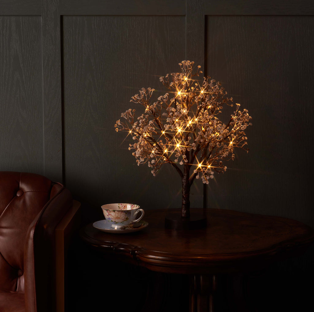 Hairui Lighted Gypsophila Tree 18 Inch 30 LED Battery Operated Artific ...