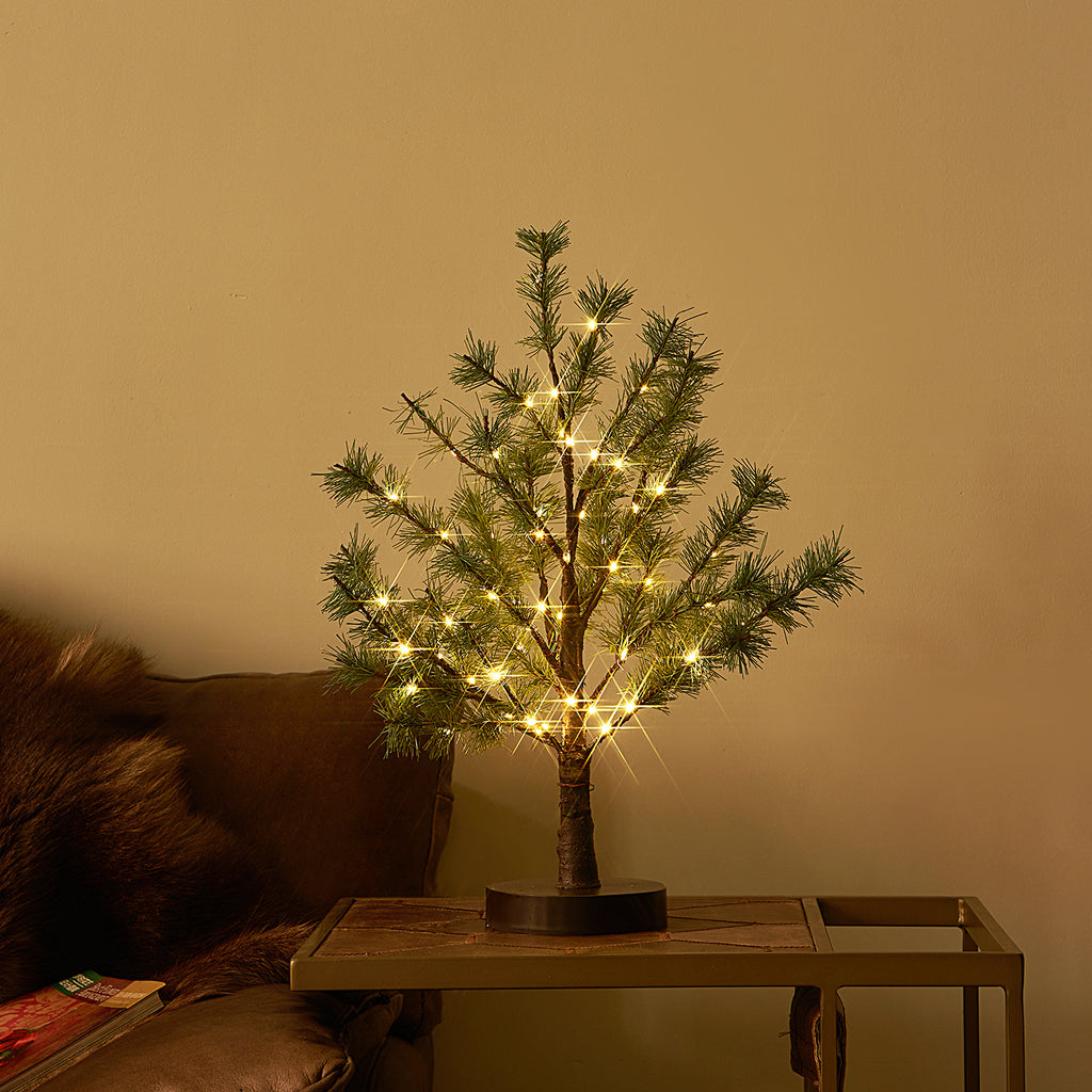 Christmas Pine Tree Lights Battery Operated or USB Plug In with Time ...